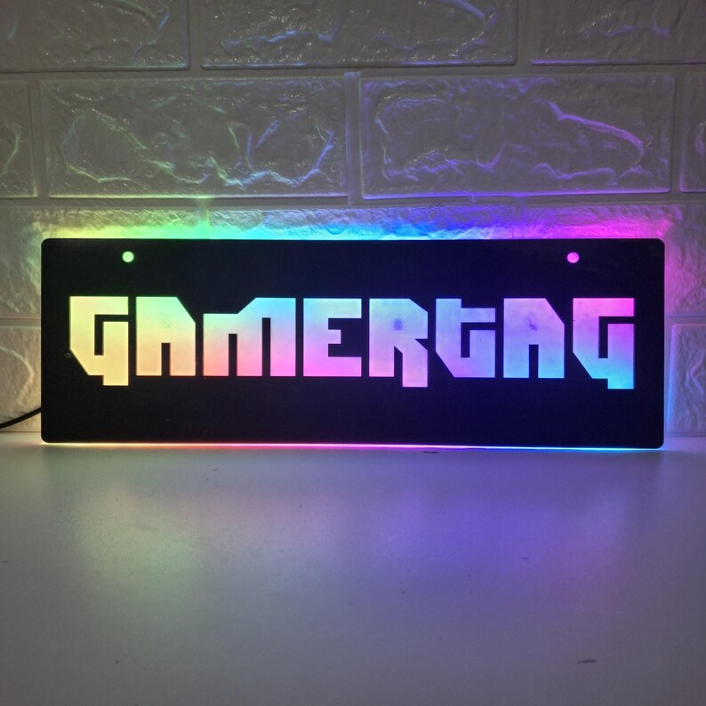 Custom Gamer Tag LED Sign | Personalized Streaming Name Light | Game ...