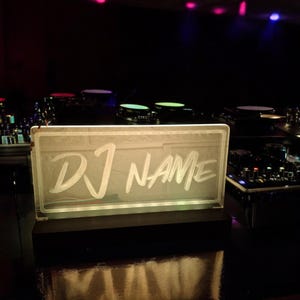 Custom DJ Name Sign,personalized Dj Gift, Dj Logo Design, Dj Lights ...