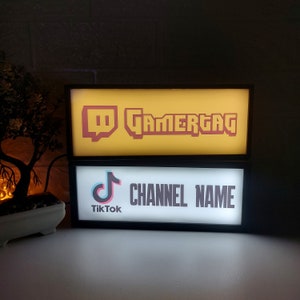 Customizable Gamertag Sign Light Box, Youtube Channel Name, Game Room ...