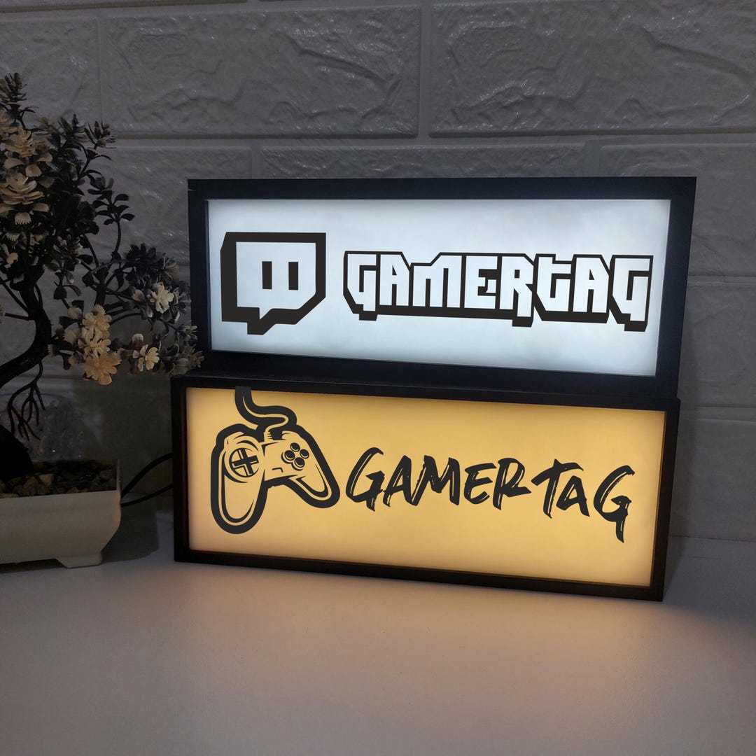 Custom Gaming Room Light Box With Player Tag & Channel Name ...