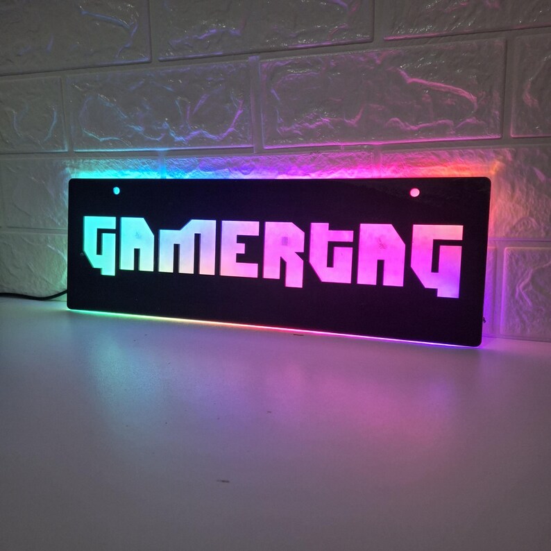 Custom Gamer Tag LED Sign | Personalized Streaming Name Light | Game ...