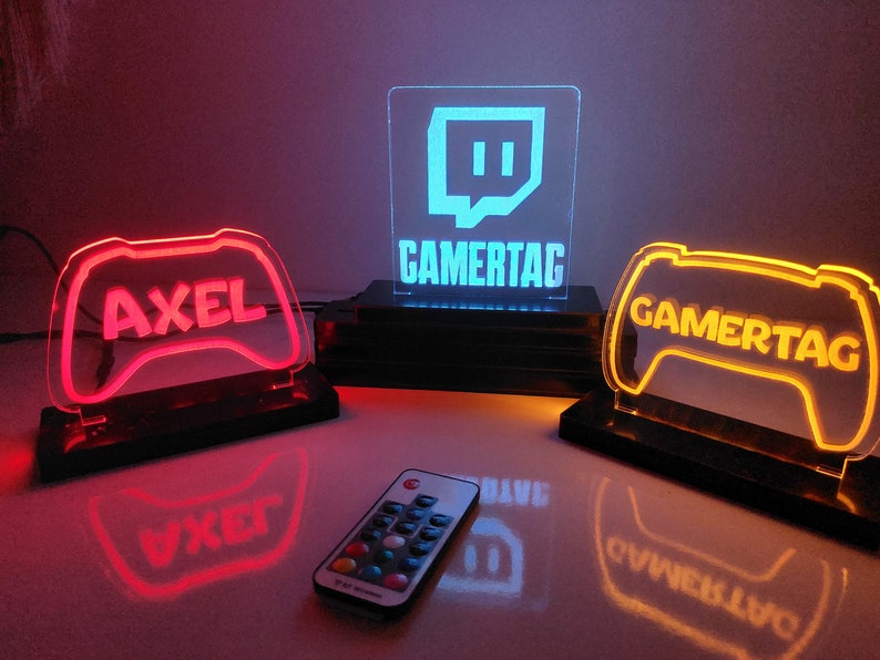 Personalized Gamertag Sign Custom Gamertag Lamp Streamer - Etsy