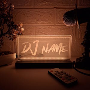 Custom DJ Name Sign,personalized Dj Gift, Dj Logo Design, Dj Lights ...