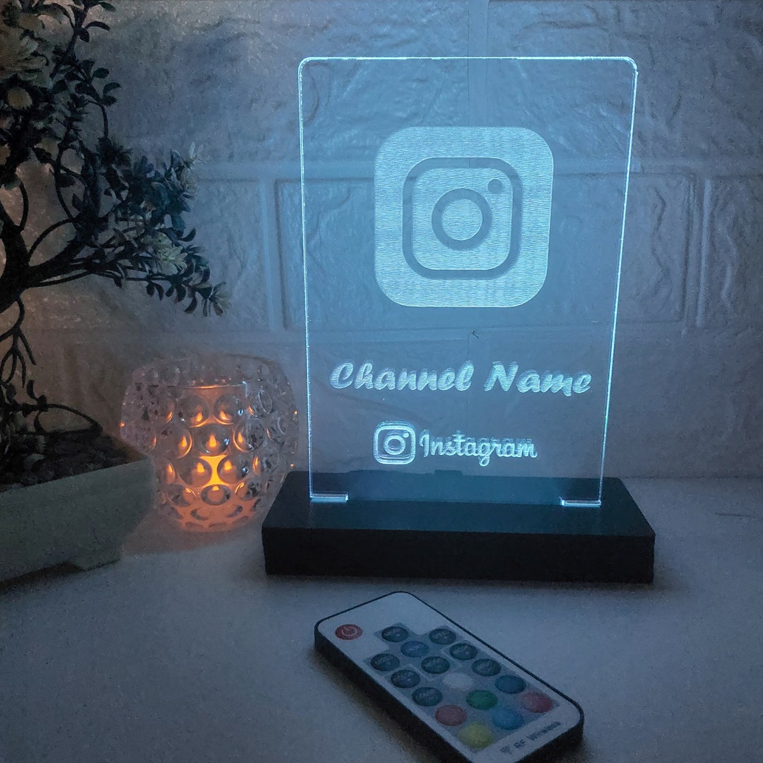 Instagram Channel Name Sign, Customizable Instagram Logo, Social Media ...