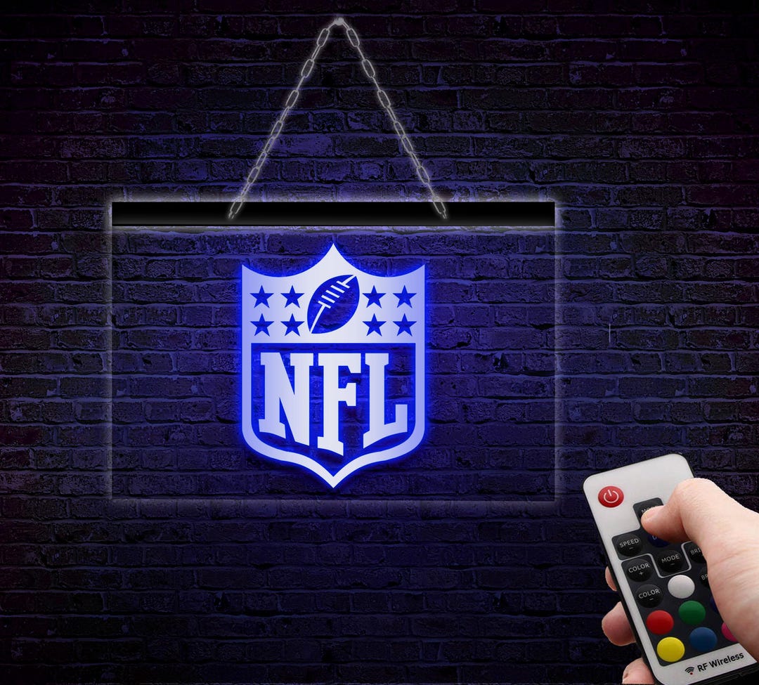 Custom NFL Team Logo Led Light, RGB Lit Acrylic Wall Art, Personalized ...