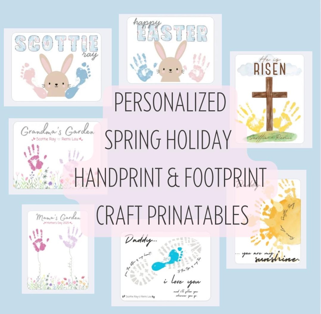Printable Handprint SPRING Craft BUNDLE, Handprint and Footprint Craft ...