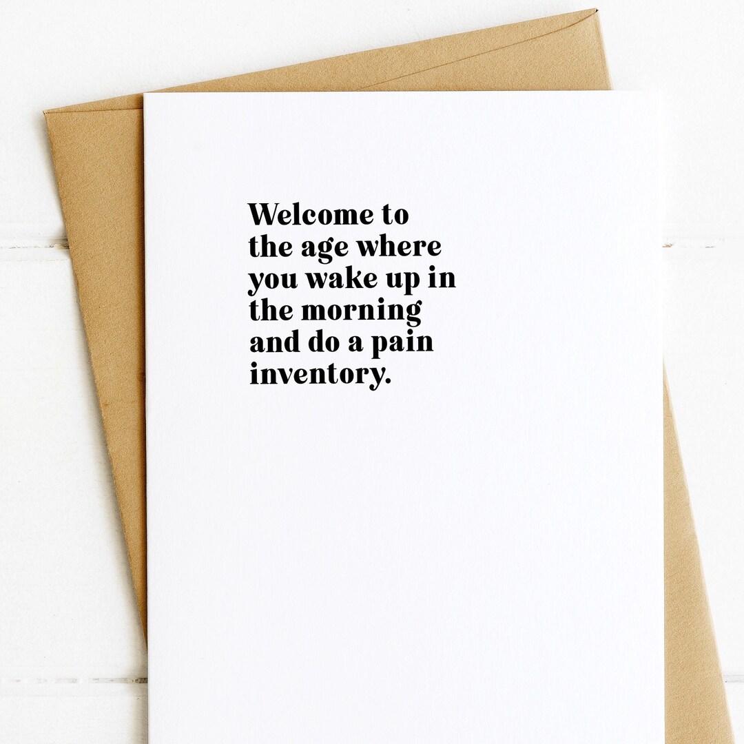 Achy Joints Birthday Card, Funny Birthday Card, Getting Old Card, 40th ...