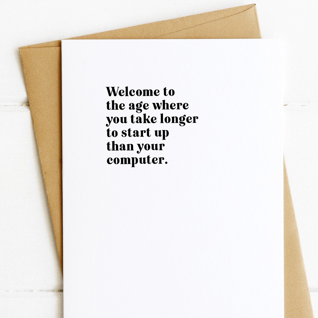 Computer Birthday Card, Slow Birthday Card, Geek Birthday Card, Getting ...