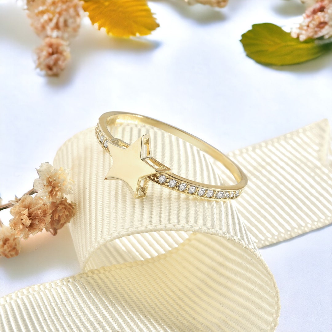 925 Sterling Silver Star Ring for Her, Dainty Ring for Daughter ...