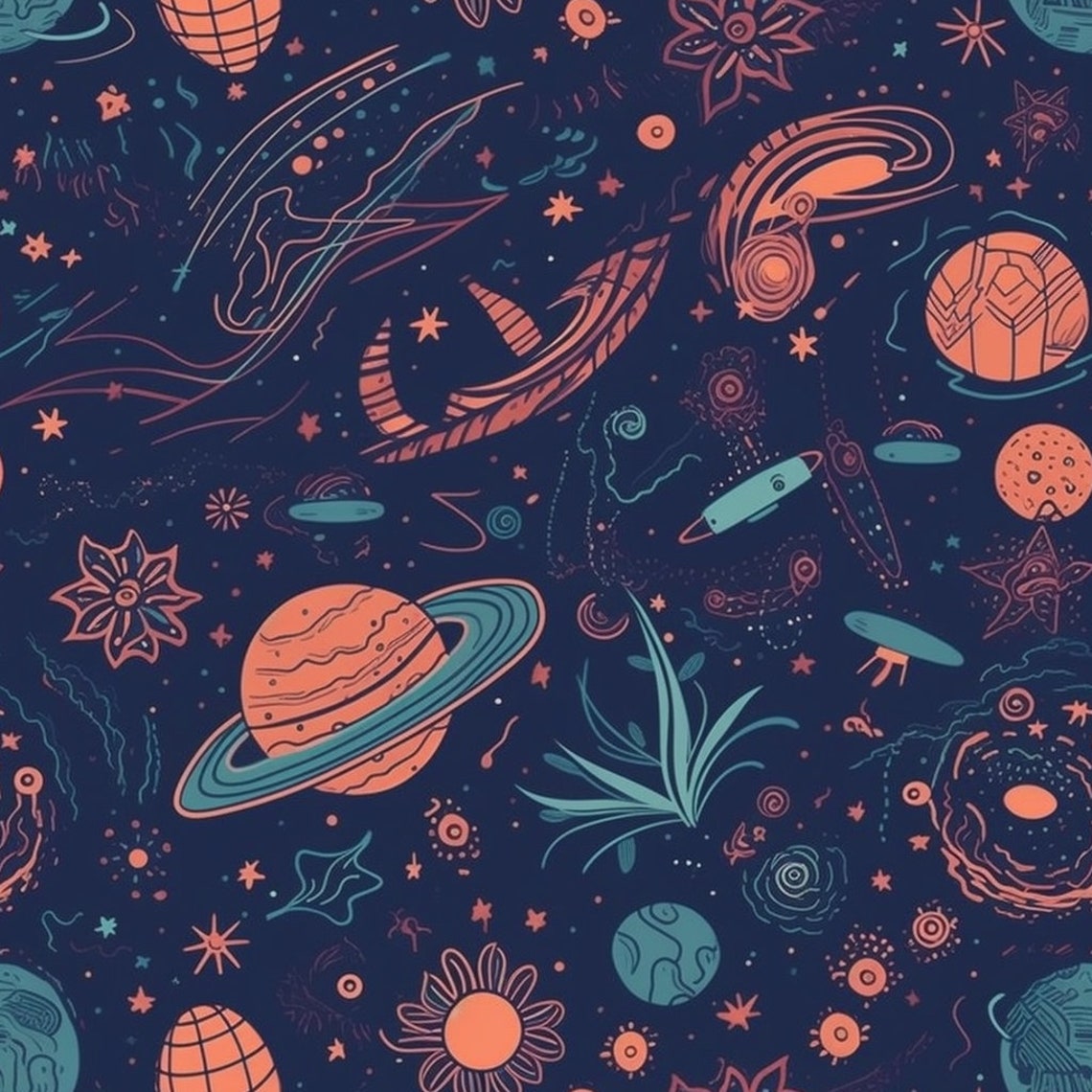 Space Galaxy Pattern Digital Art, Repeatable Pattern, High Resolution ...