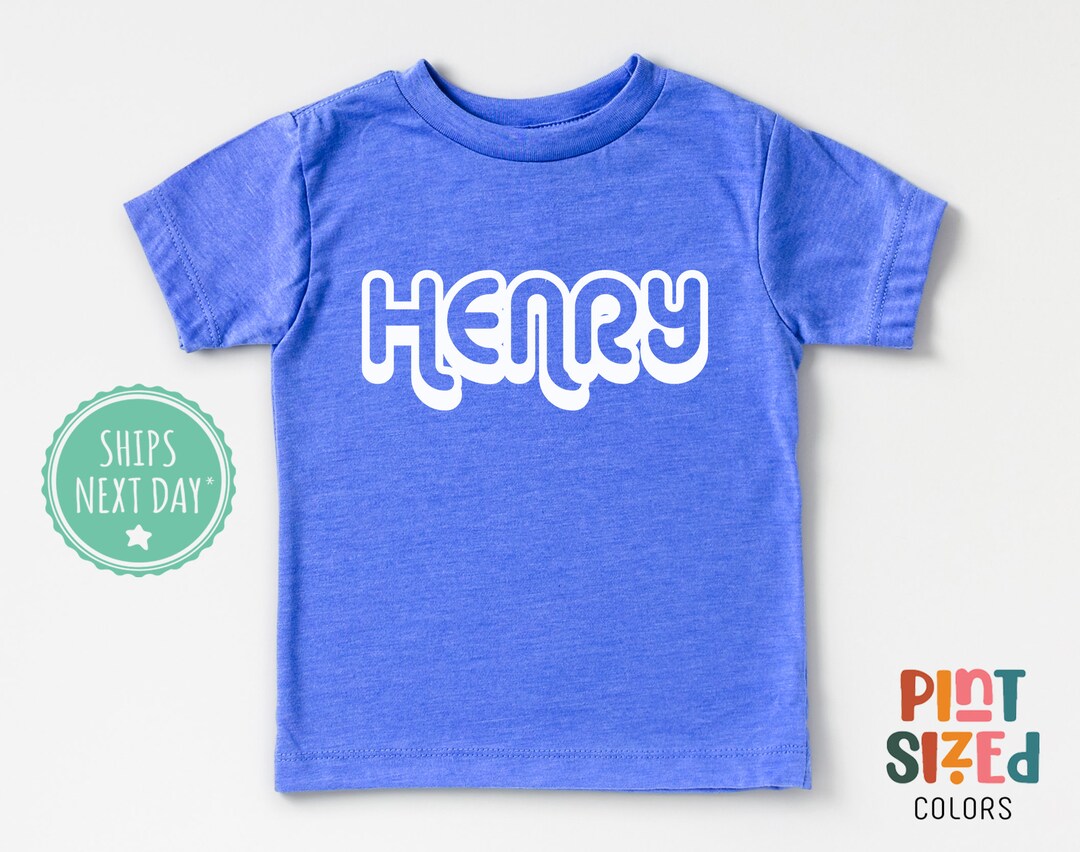 Personalized Name Toddler Shirt - Custom Name Kids Tee - Retro Unisex ...