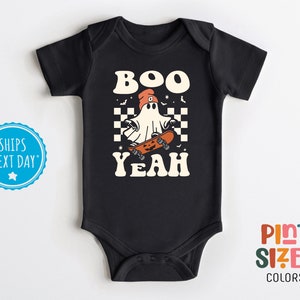 Boo Yeah Baby Onesie® Halloween Ghost Bodysuit Retro Skateboard Baby ...