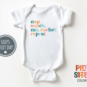 Nap, Snack, Ms. Rachel, Repeat Baby Onesie® Funny Baby Gift Ms. Rachel ...