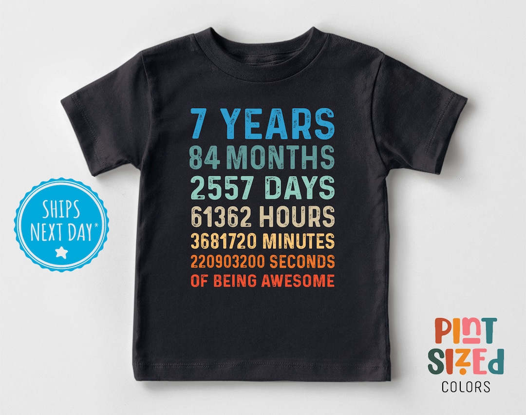Seventh Birthday Kids Shirt 7 Year Old Birthday Shirt Boys Birthday Tee ...