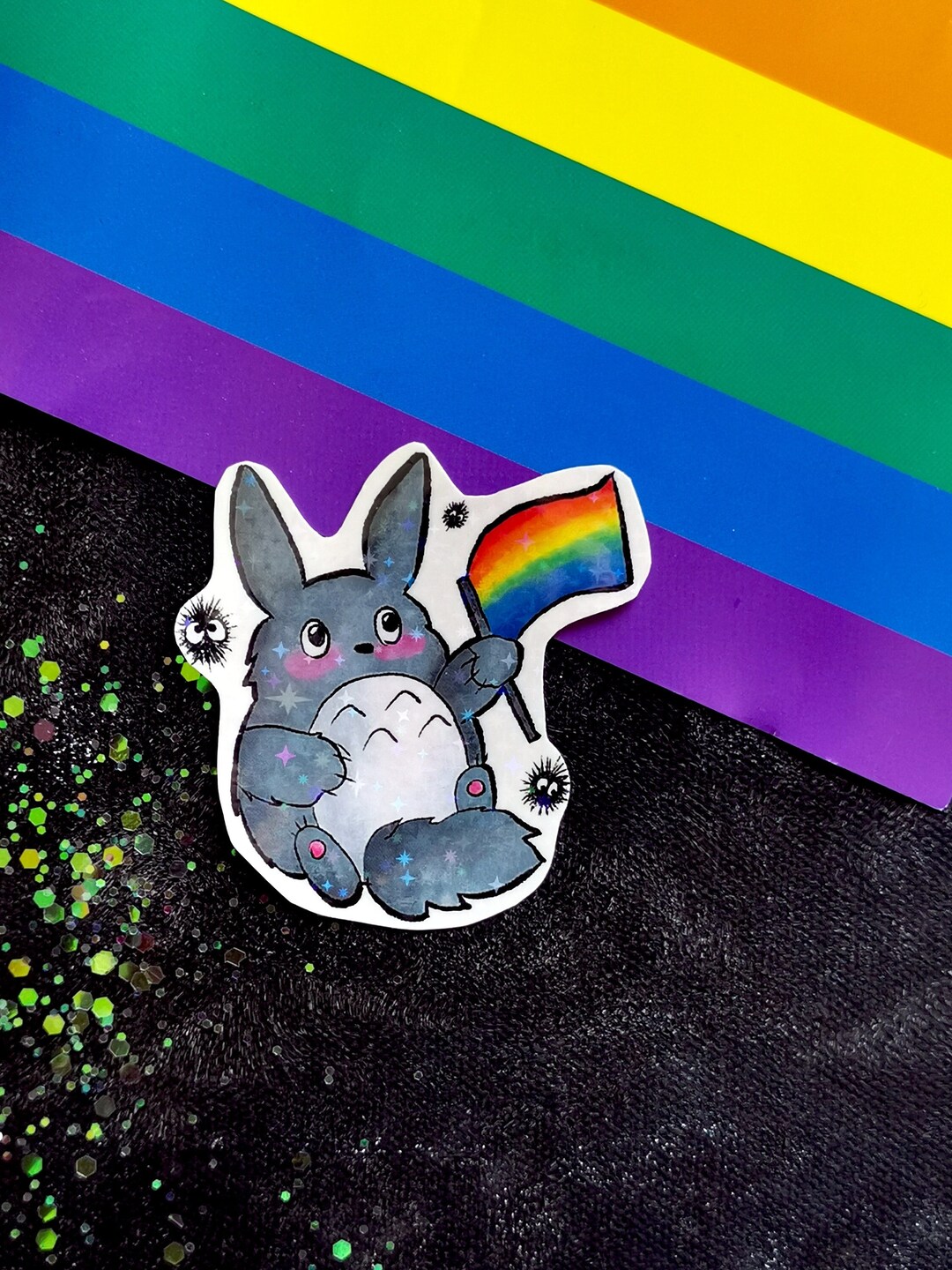 Totoro Pride Flag Sticker - Etsy