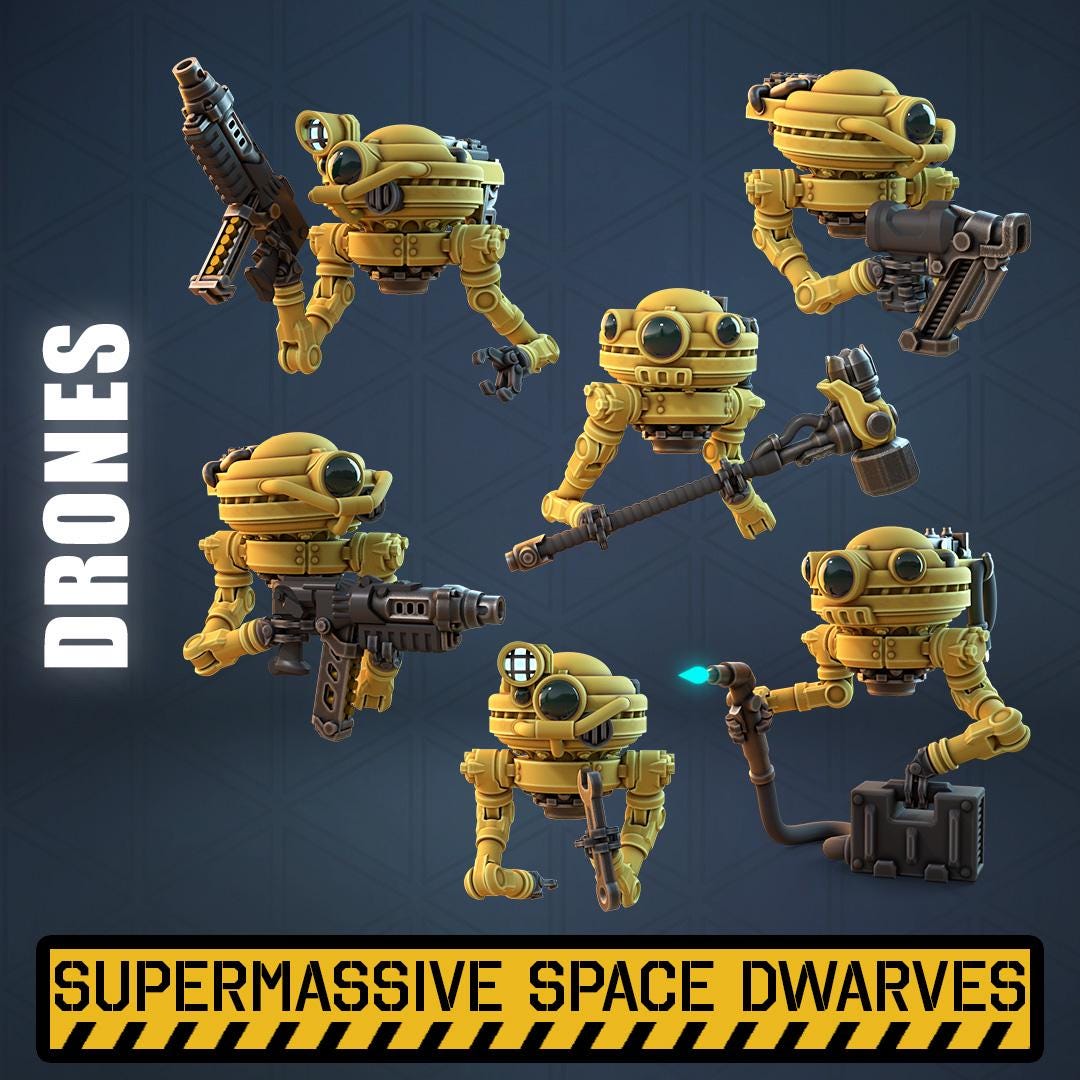 Drones Unit - Supermassive Space Dwarves - Votann Like Proxy - Etsy