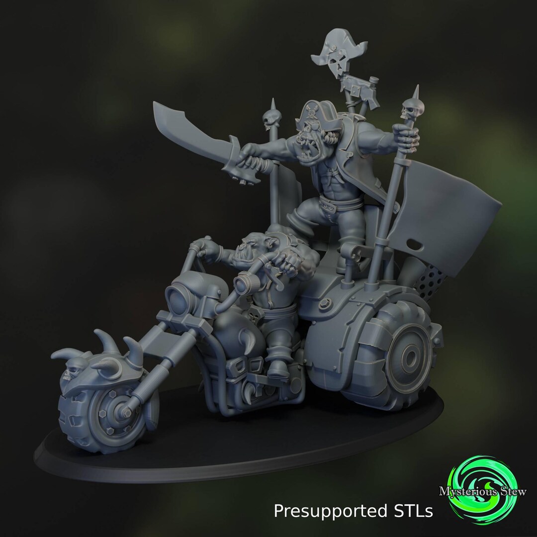 Ork Pirate Boss on Bike / Ork Pirates X 1 - Mysterious Stew - - Etsy