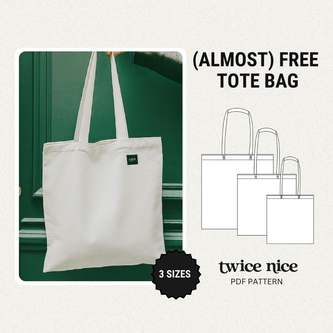 Easy Tote Bag Sewing Pattern Beginner Digital Pattern PDF Almost Free ...