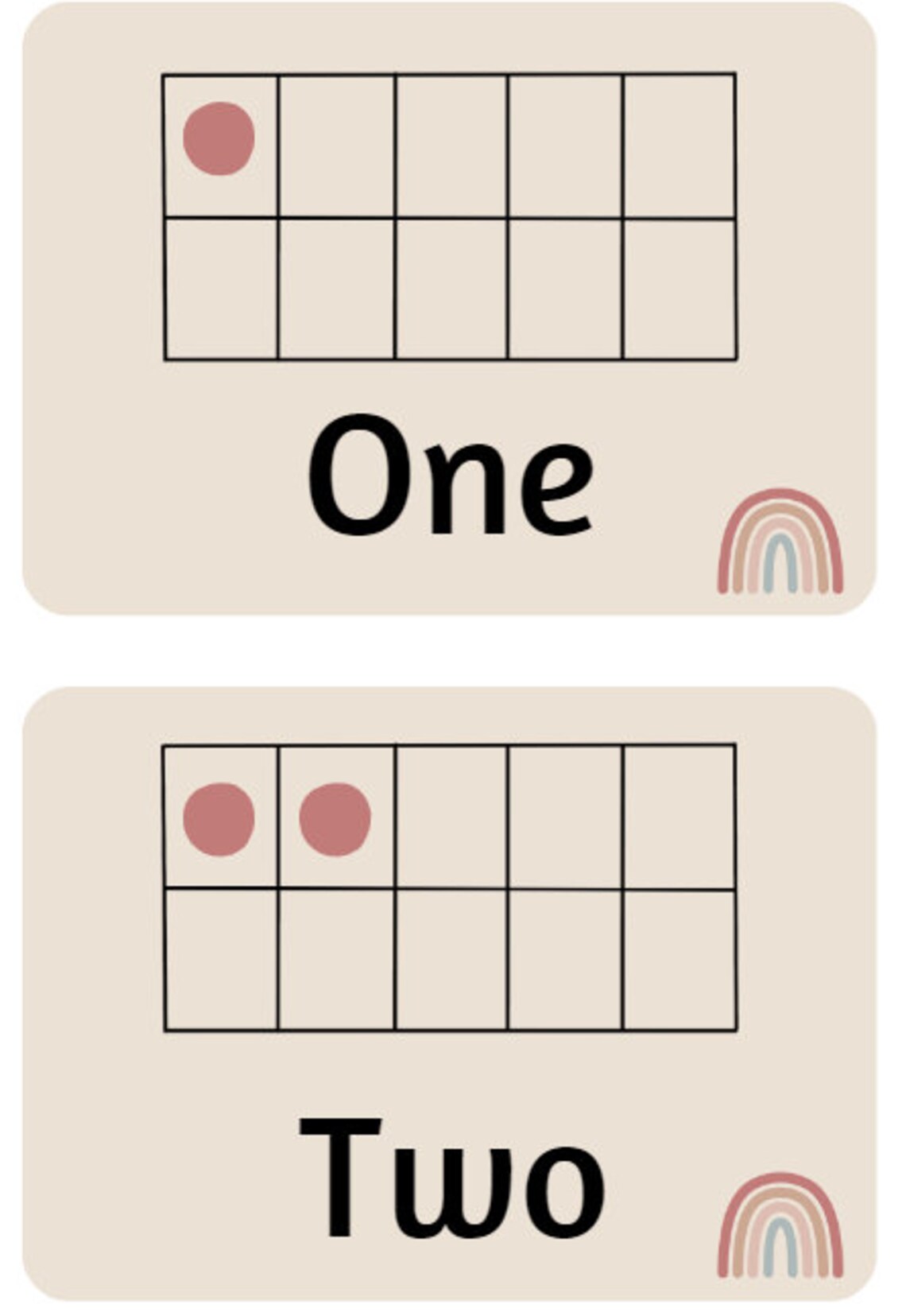 0-10 Numbers on Tens Frame - Etsy