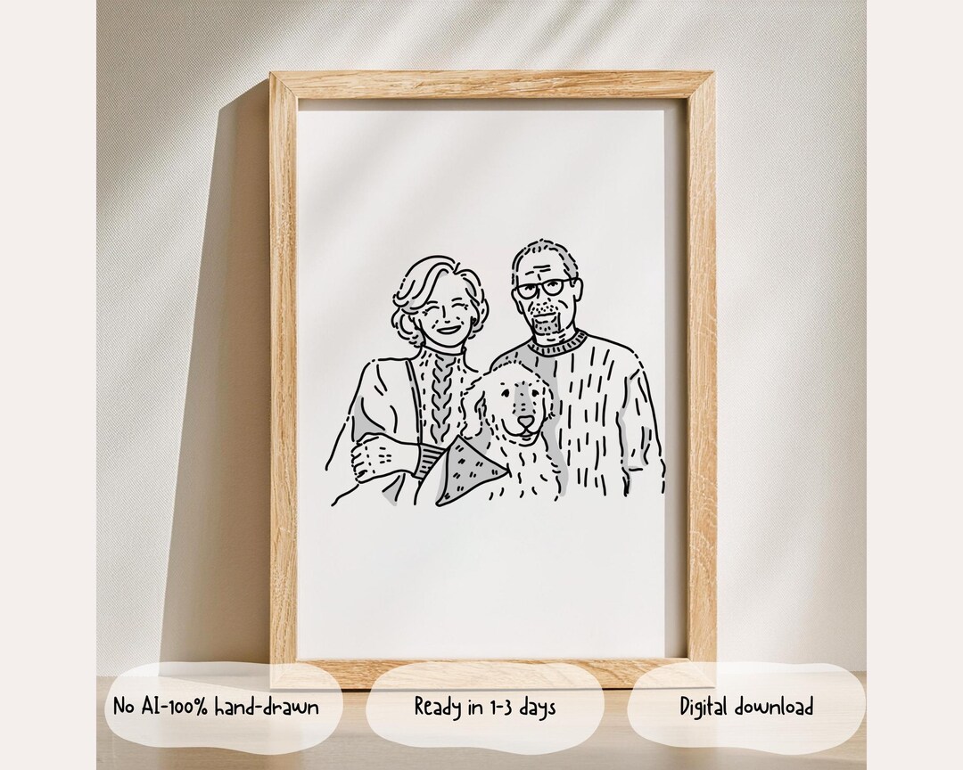 Merged Family Portrait – Custom Drawing From Separate Photos - Etsy