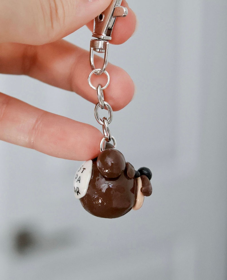 Father's Day Gift, Handmade Kawaii Papa Bear Keychain for Dad, Keyring ...