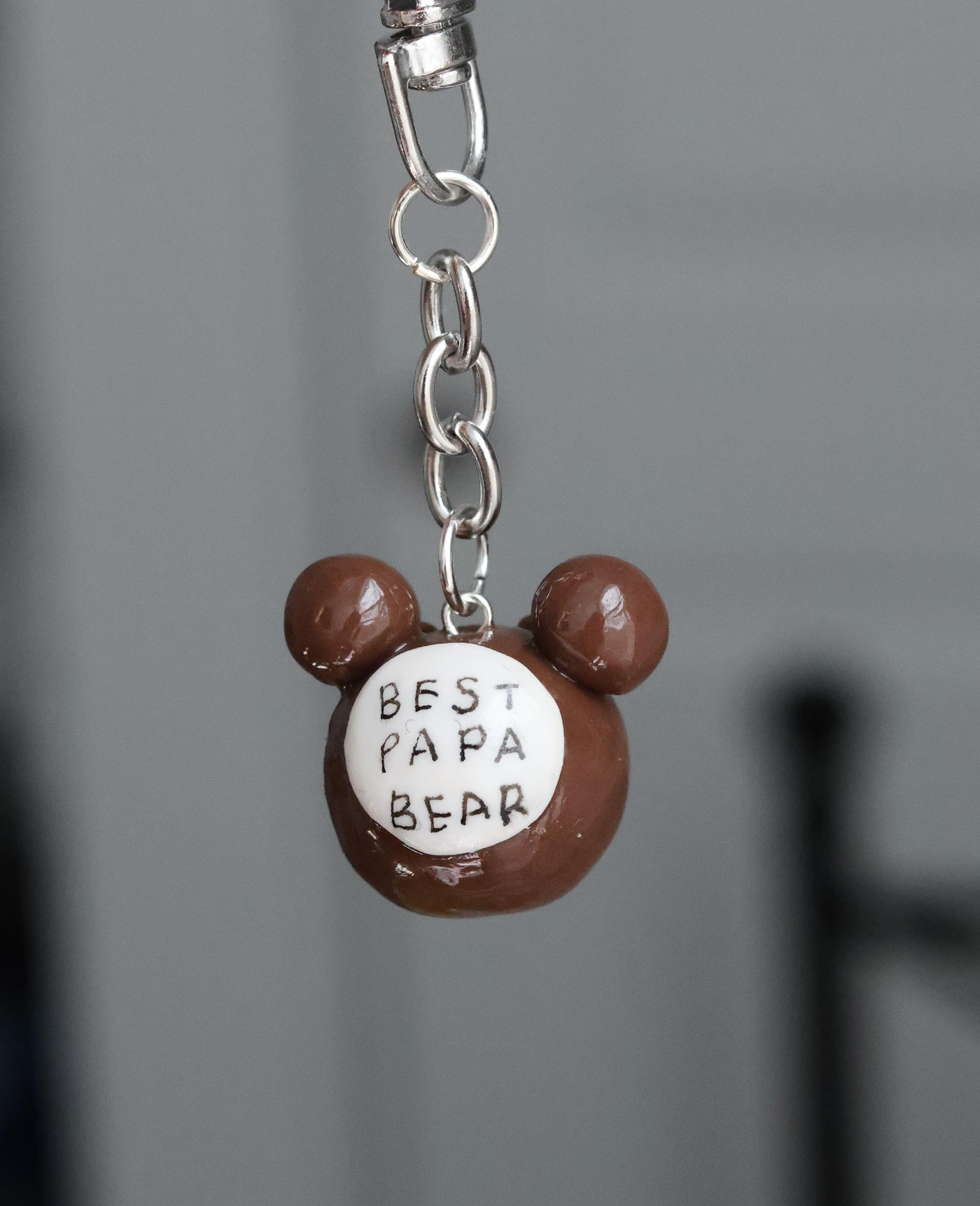 Father's Day Gift, Handmade Kawaii Papa Bear Keychain for Dad, Keyring ...