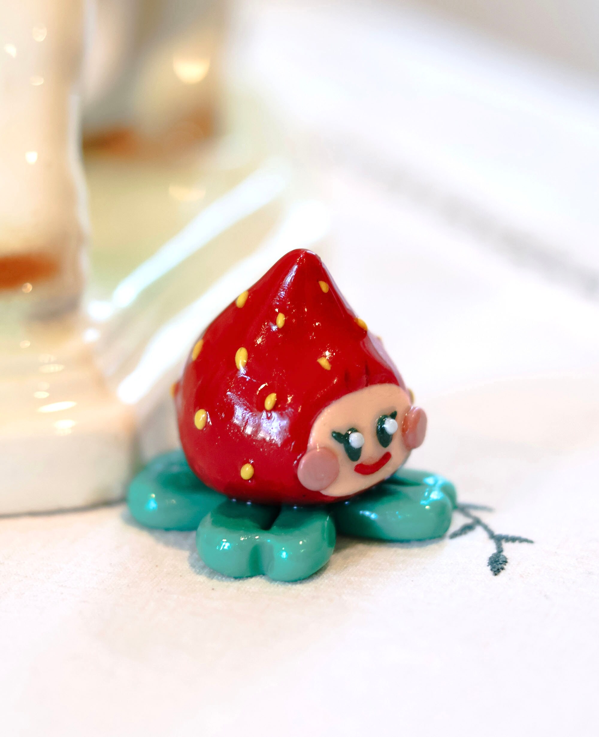Cute Strawberry Desk Friend, Kawaii Figurine, Handmade Artsy Gift - Etsy