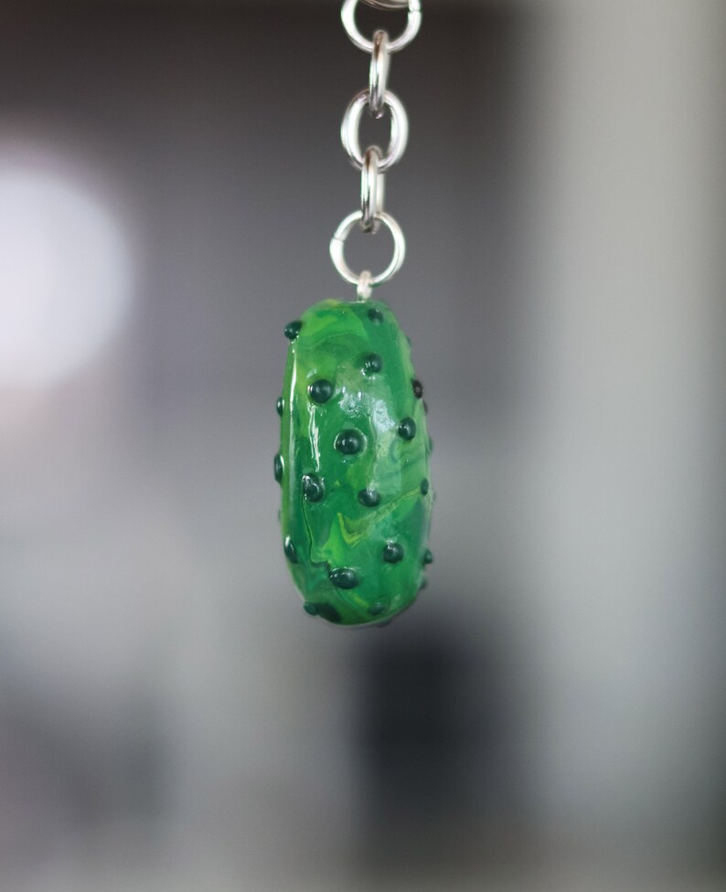 Pickle Keychain, Cute Funny Charm, Handmade Polymer Clay Art Gift ...