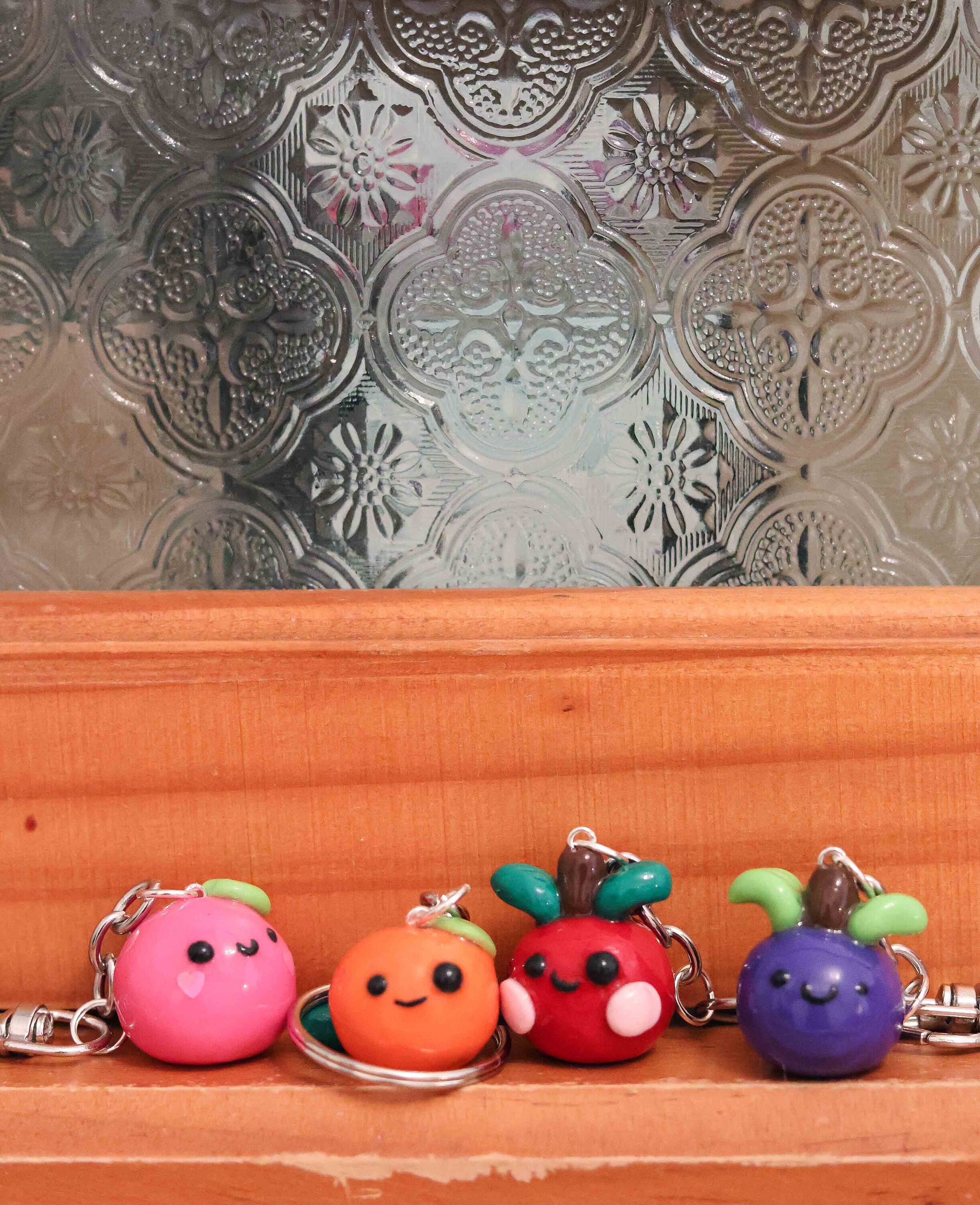 Peach Keychain Cute Unique Handmade Polymer Clay Key Charm - Etsy