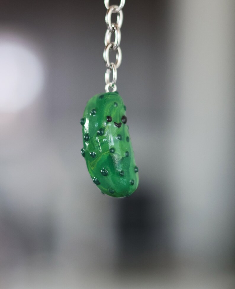 Pickle Keychain, Cute Funny Charm, Handmade Polymer Clay Art Gift ...