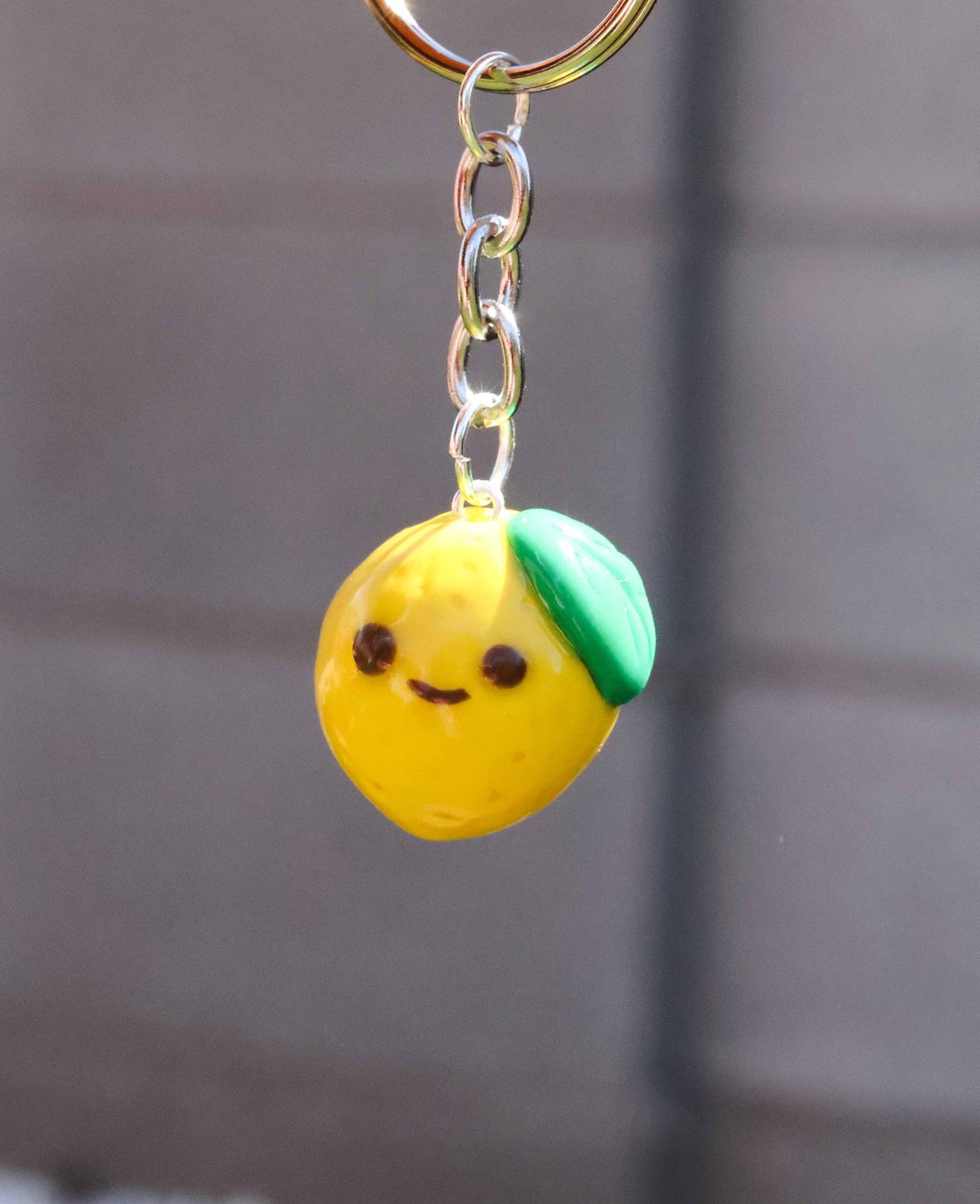 Keychain, Handmade Lemon Cute Charm, Polymer Clay, Unique Small Gift ...