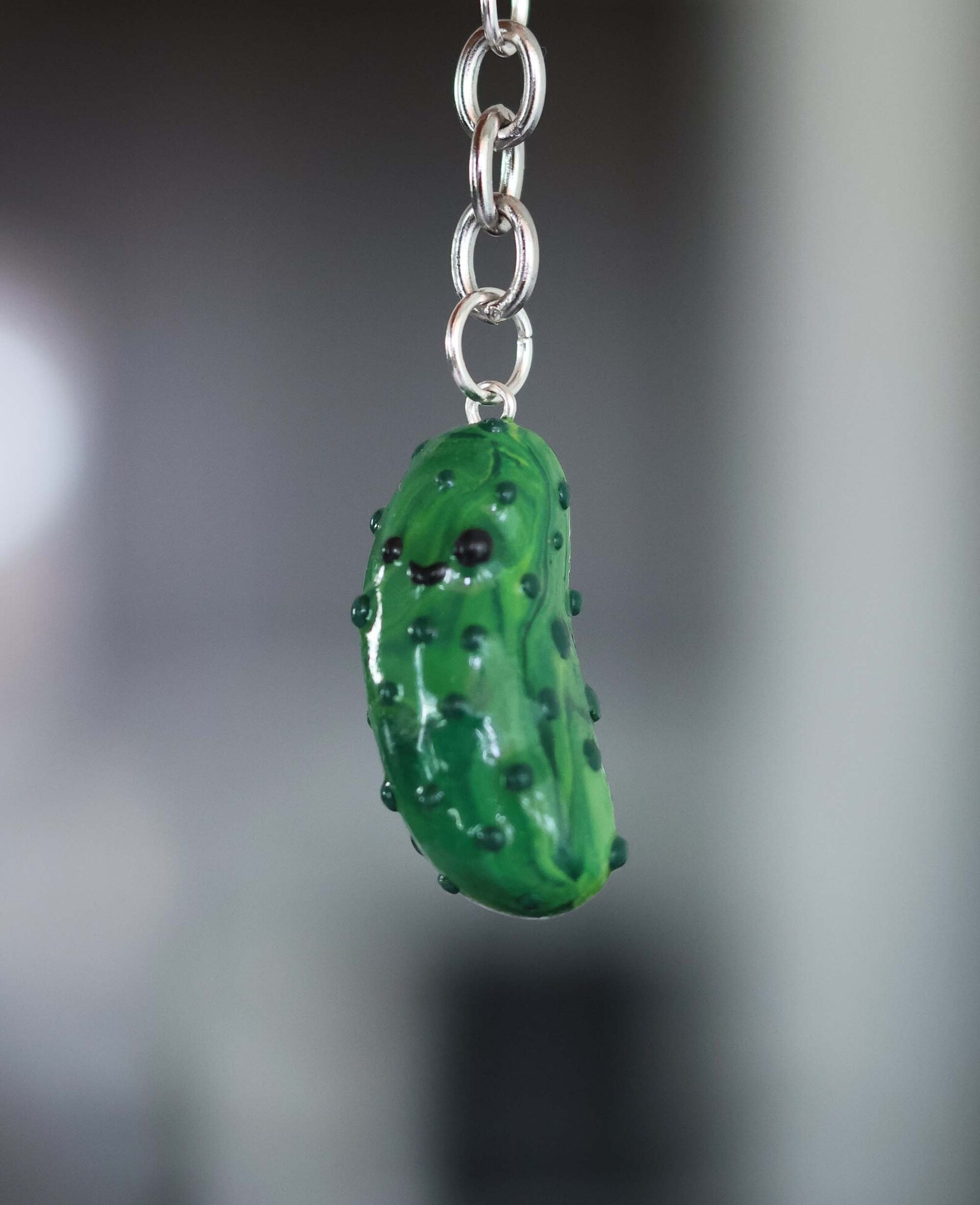 Pickle Keychain, Cute Funny Charm, Handmade Polymer Clay Art Gift ...