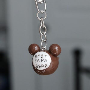 Father's Day Gift, Handmade Kawaii Papa Bear Keychain for Dad, Keyring ...