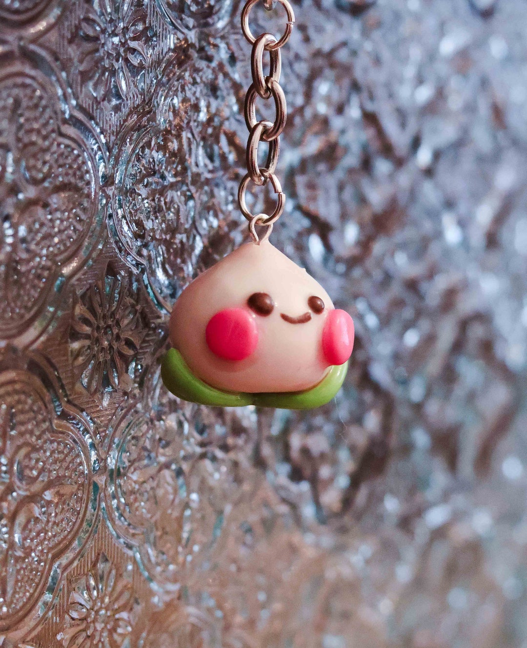 Peach Keychain Cute Unique Handmade Polymer Clay Key Charm - Etsy