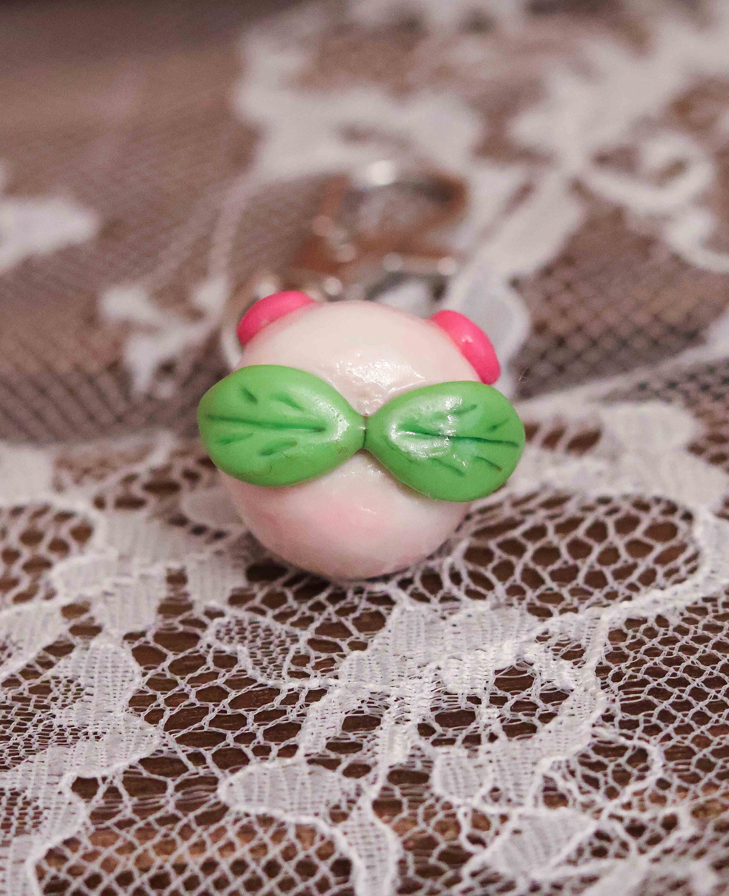 Peach Keychain Cute Unique Handmade Polymer Clay Key Charm - Etsy
