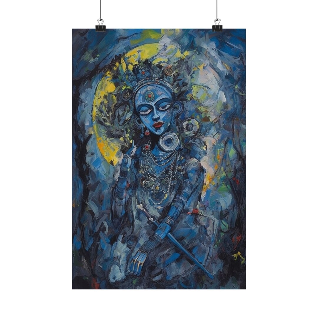 Lord Krishna Matte Vertical Posters - Etsy