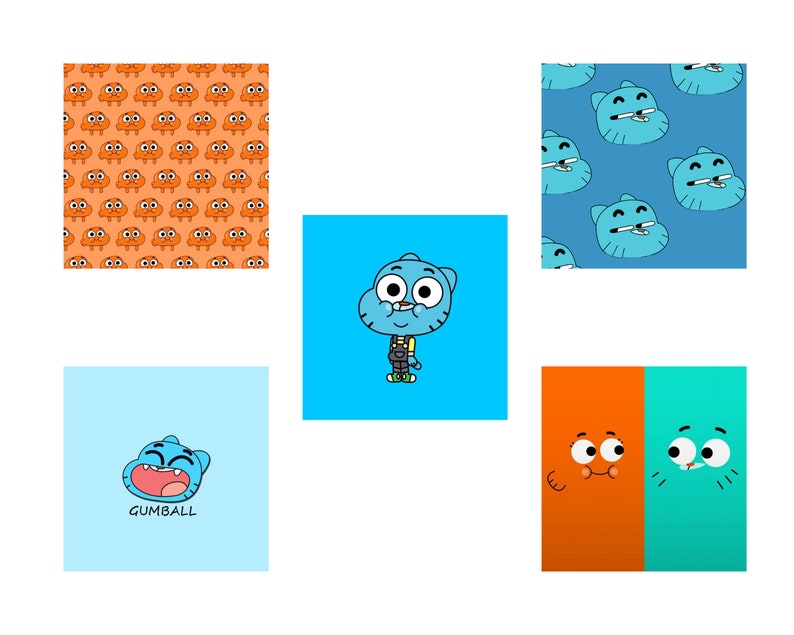 Gumball And Darwin Watterson Digital Printable Paper Set Gumball Art