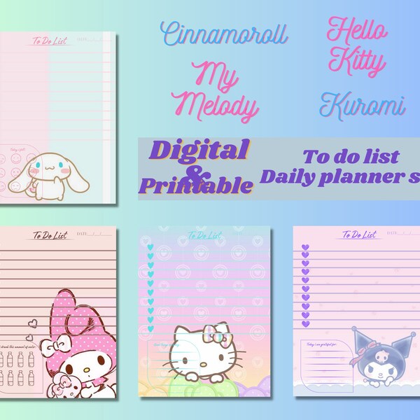 Kawaii Printable to Do List - Etsy