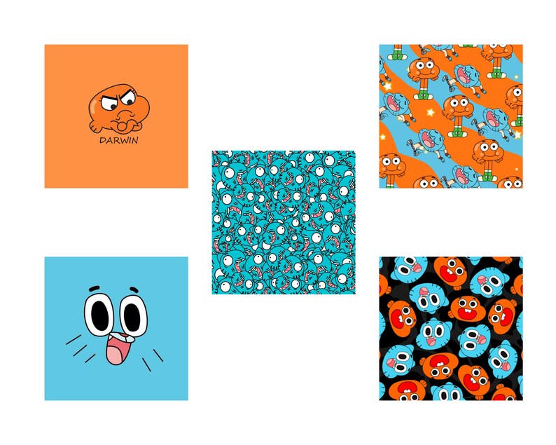 Gumball And Darwin Watterson Digital Printable Paper Set Gumball Art