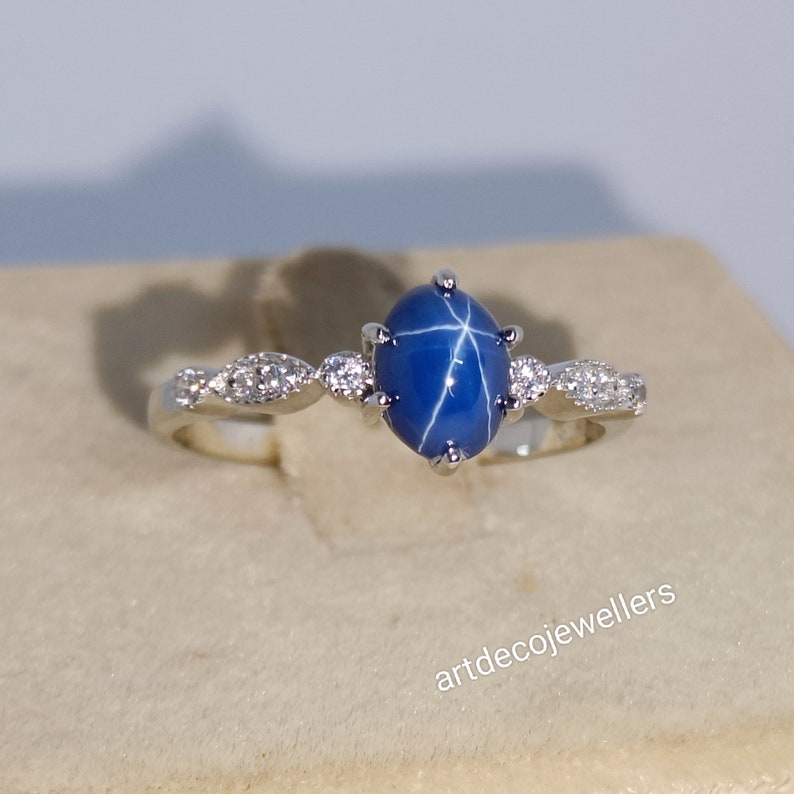 Lindy Star Sapphire Ring, Star Gemstone, 6rays Star, Blue Star Sapphire ...