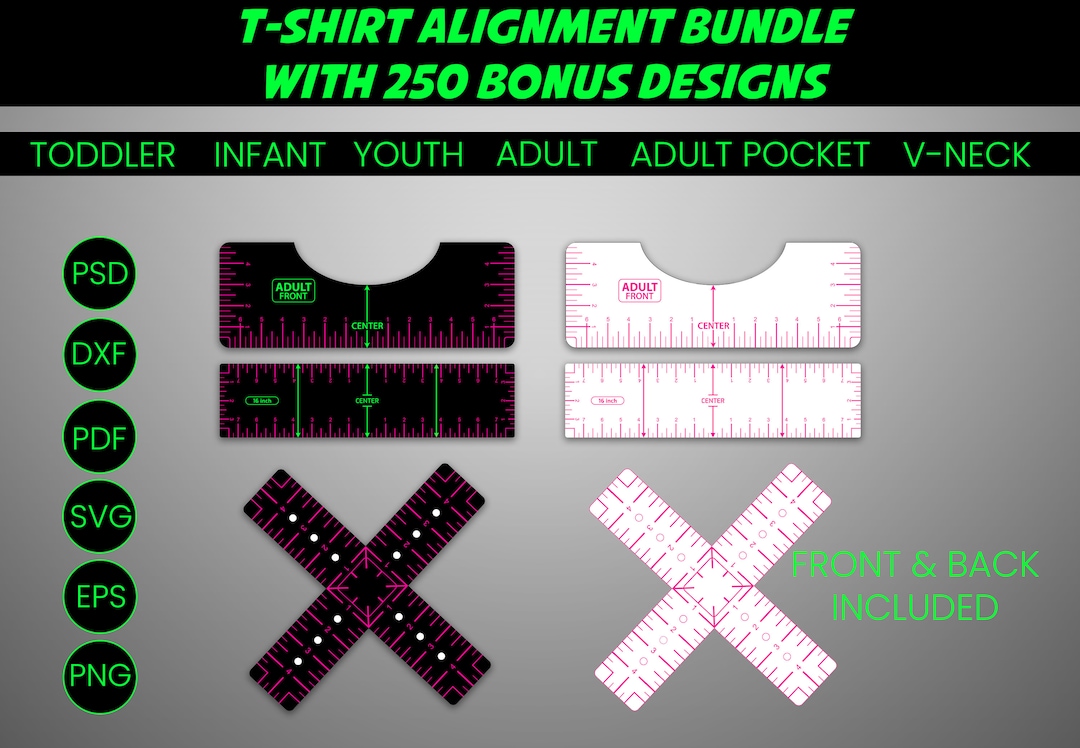 Tshirt Ruler Png Bundle, Tshirt Alignment Tool Svg, Tshirt Centering ...