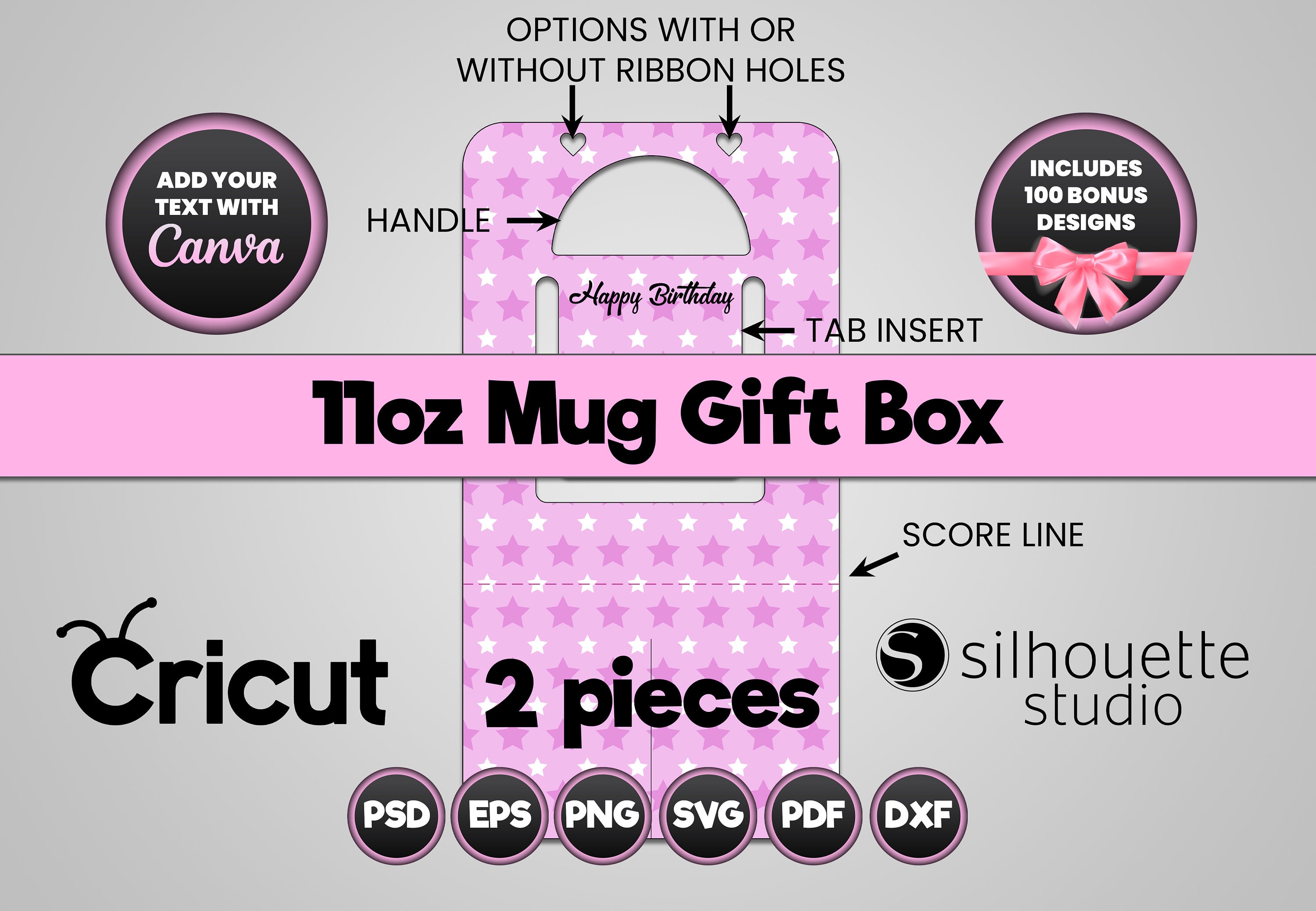 11 Oz Mug Box Template, Gift Box Mug Template, 11oz Mug Box Template ...