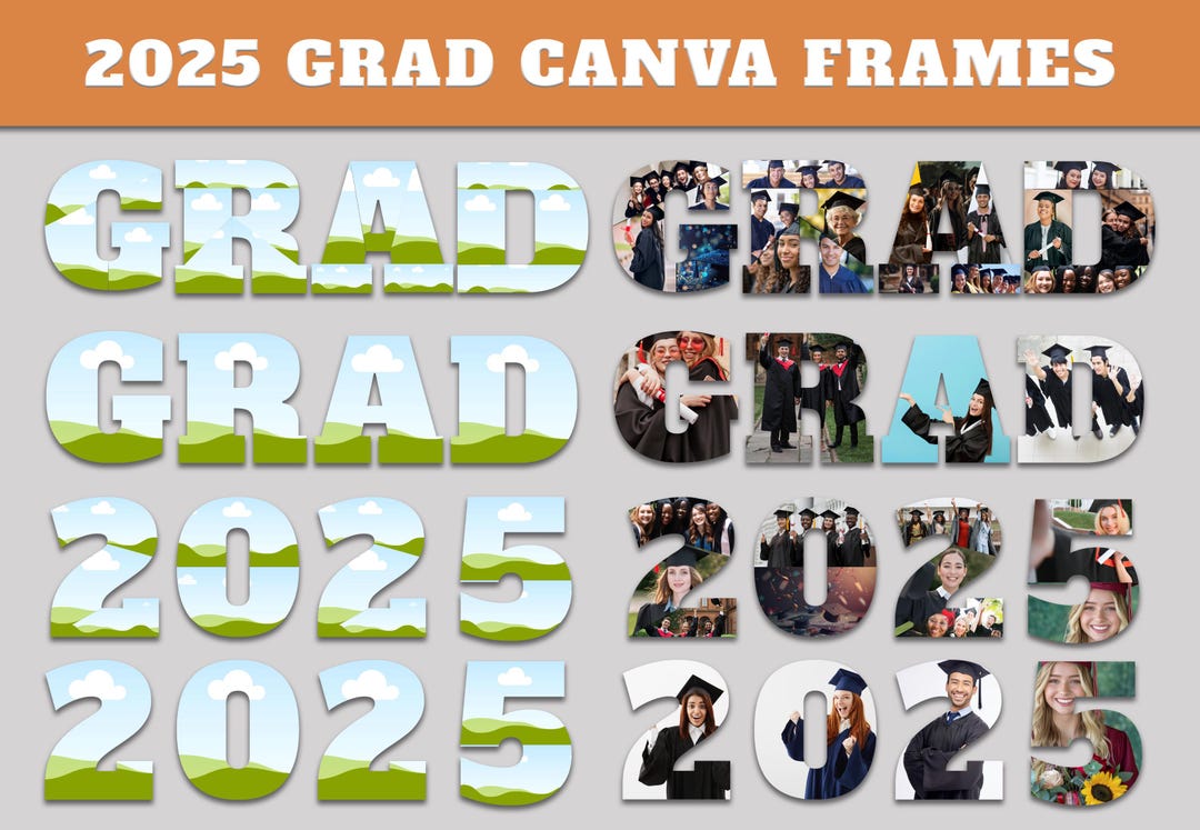 Graduation 2025 Canva Photo Frames - Drag and Drop Photo Sublimation ...