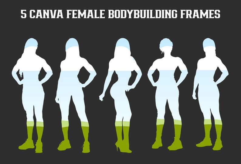 Canva Female Bodybuilders Frame Drag and Drop Photo Sublimation ...