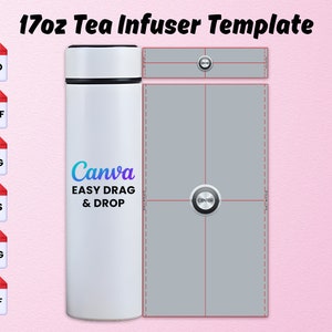 17oz Tea Infuser Template | Tea Tumbler Template | 500ml Tumbler ...