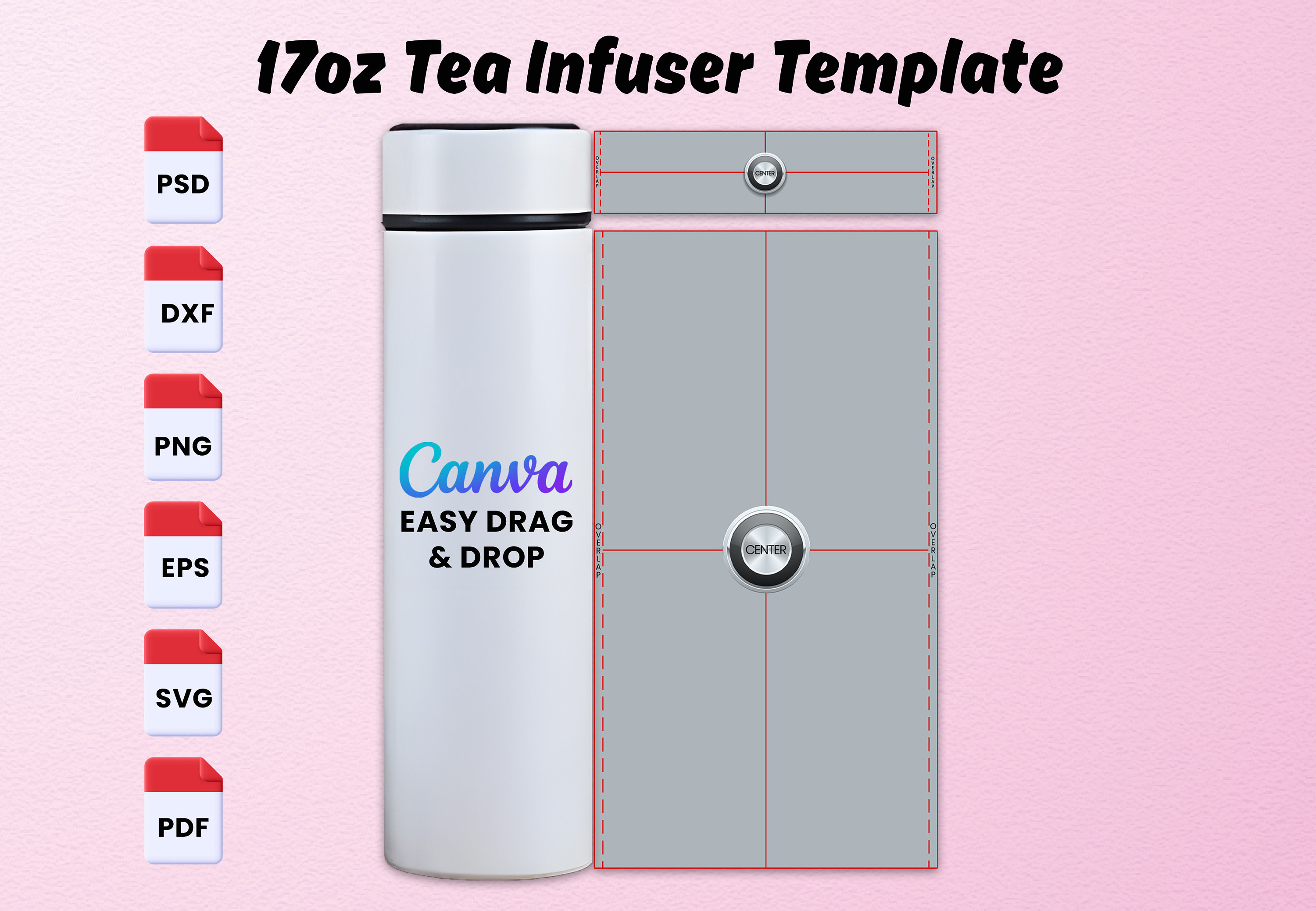 17oz Tea Infuser Template | Tea Tumbler Template | 500ml Tumbler ...