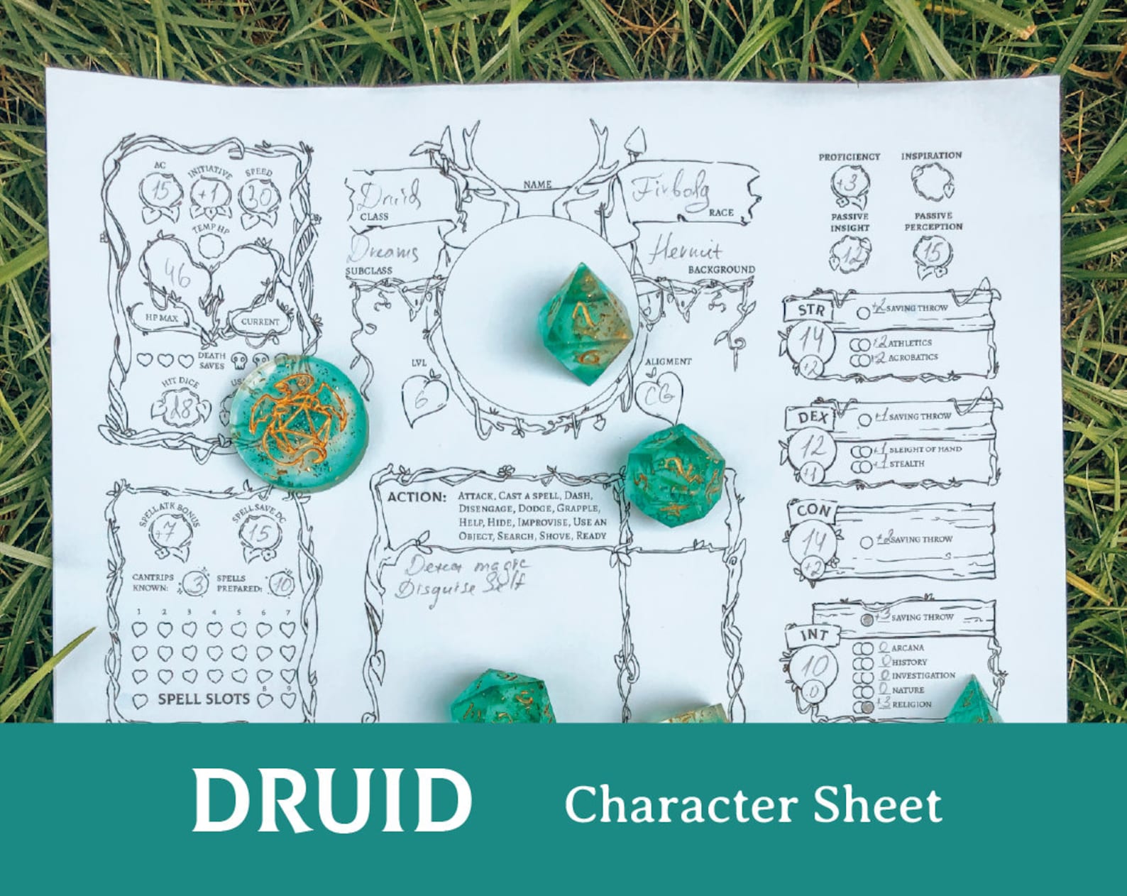 Dnd Druid Character Sheet - Etsy