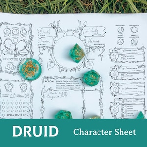 Dnd Druid Character Sheet - Etsy
