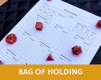 Dnd BAG of HOLDING PACK, Dnd Printable, Dungeons and Dragons, Dnd ...