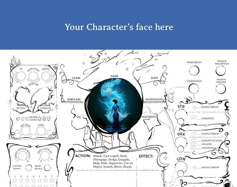 Dnd Sorcerer Character Sheet Etsy